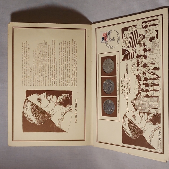 Susan B Anthony Coin Set | Other | Susan B Anthony First Day Issue July ...
